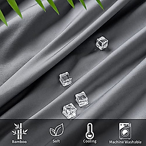 Shilucheng 100% Cooling Bamboo_ Sheets Set- King Size 1800 Thread Count Soft Bed Sheets,16 Inch Deep Pocket,Breathable,Comfortable and Pilling Resistant -4PC(King,Dark Grey)