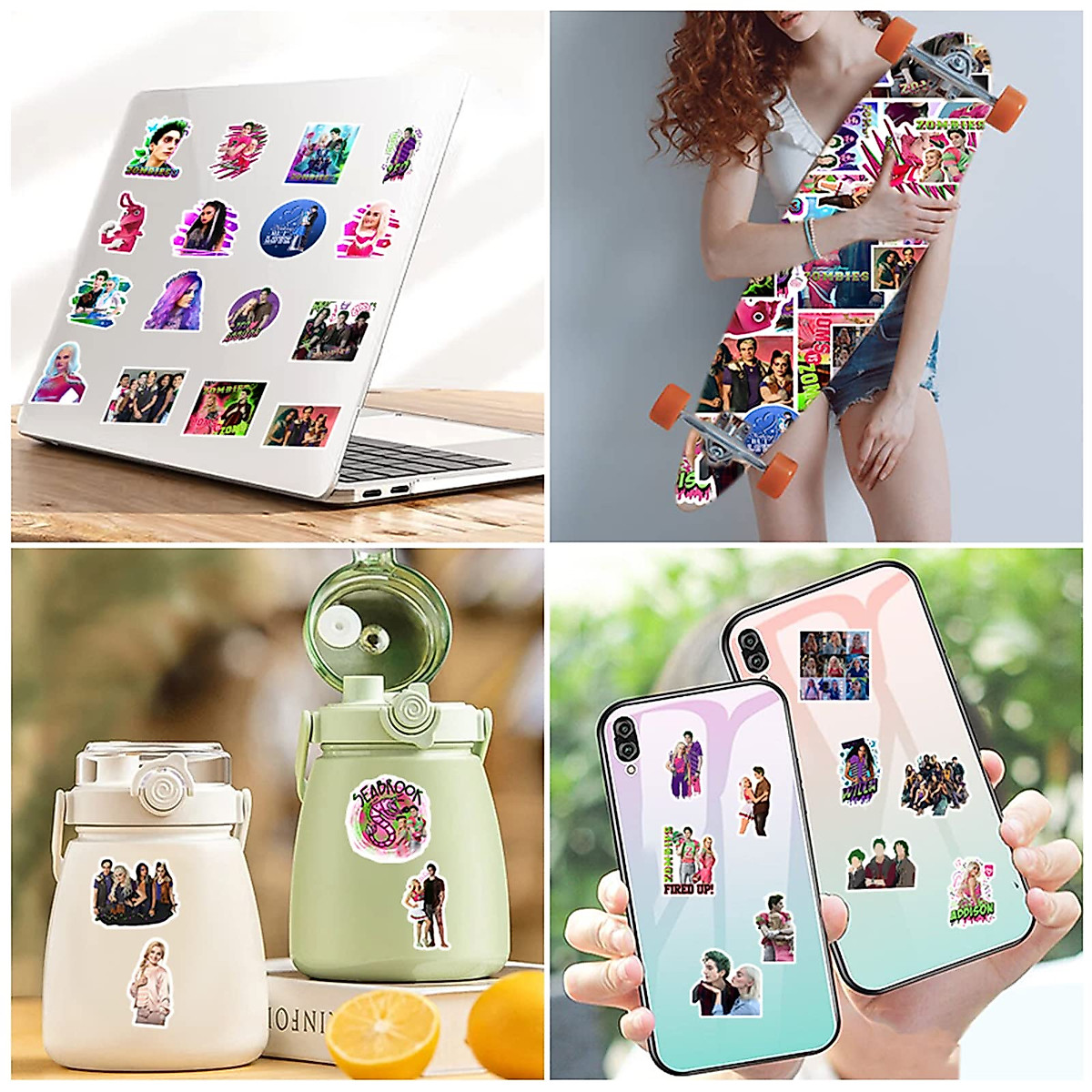 52 Pcs Zombies 3 Stickers, Vinyl Waterproof Zombies Stickers for Laptop,Water Bottle, Envelopes, Crafts Scrapbooking,Zombies Party Decorations,Stickers for Kids Aldult