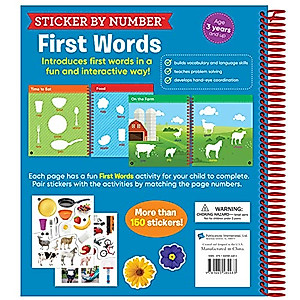 Brain Games - Sticker by Number: First Words (Ages 3 to 6): A Kid's Sticker Activity Book With More Than 150 Stickers!