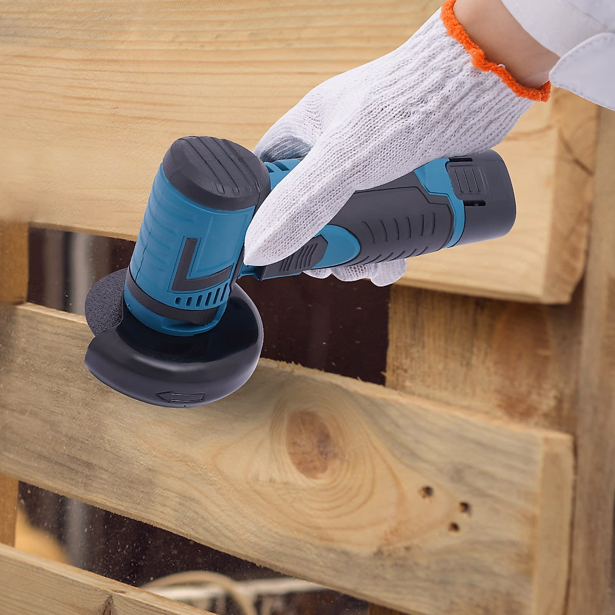 3 Inch Mini Angle Grinder, 500W 12V Cordless Metal Angle Grinder for Metal Grinding/Cutting/Polishing with 2 Battery, 2 Discs