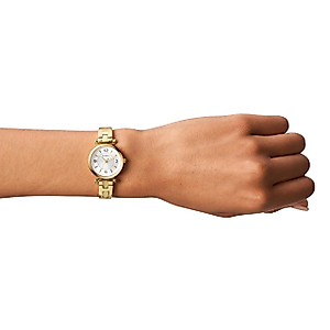 Fossil Women's Carlie Mini Quartz Stainless Steel Three-Hand Watch, Color: Gold (Model: ES4735)