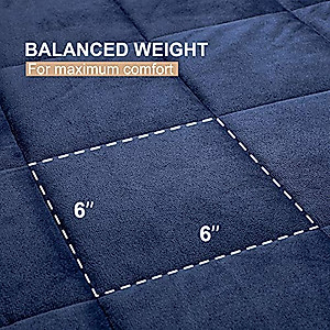 Argstar Sherpa Fleece Weighted Blanket for Adults 15 Lbs On Queen Bed, Soft Cozy Fuzzy Heavy Blankets with Premium Glass Beads, 60"x80", Navy.