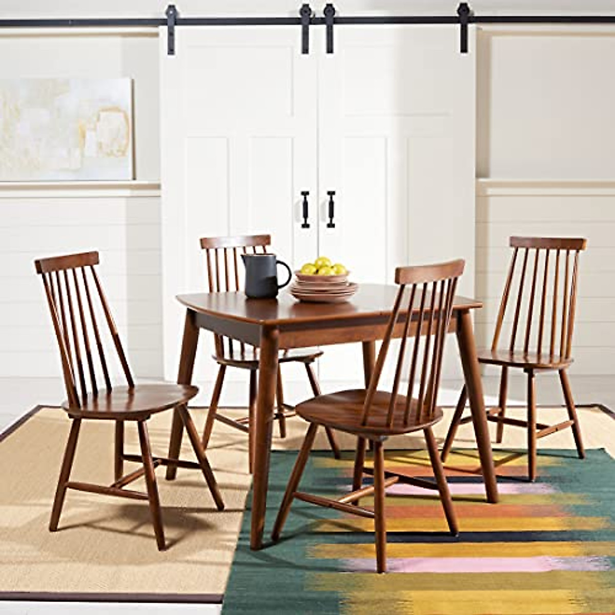 SAFAVIEH Home Collection Varda Walnut Manual Extension Dining Room Table