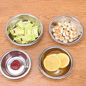 DOITOOL Stainless Steel Sauce Dishes, 10Pcs Round Seasoning Dishes Sushi Dipping Bowl Mini Appetizer Plates Saucers Dishes Mini Saucers Bowl (3. 1Inch)