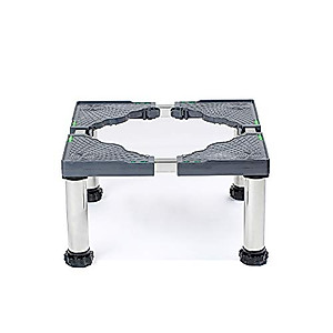 Heightening Stainless Steel Shelf Holder Washing Machine and Refrigerator Stand 24-27cm A Tumble Dyer Floor Trays Extendable Appliance Base for Vertical Air Conditioner -4 Legs