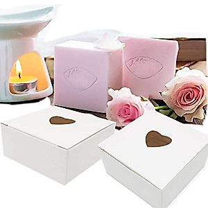 wraphay White Paper Gift Boxes Recyclable Small Boxes with Heart Shape for Wrapping Crafting Party Treat Wedding Favor(White-Heart)