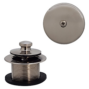 Westbrass Twist & Close Tub Trim Set with One-Hole Overflow Faceplate, Satin Nickel, D94-07