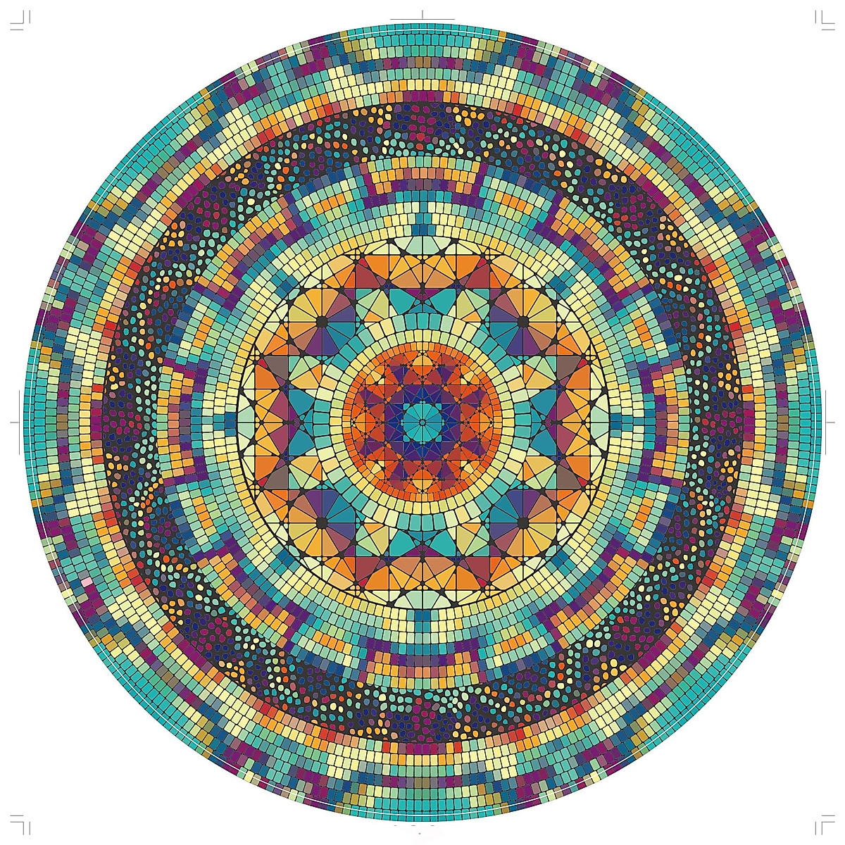 12 Inch Glass Lazy Susan-Unique Print Sturdy and Stable-4mm Glass Thickness- Rotating Tray Table Top - Spices Storage Holder -Cabinet Spices Holder-Tempered Glass Lazy Susan Table-Lazy Susan Fridge