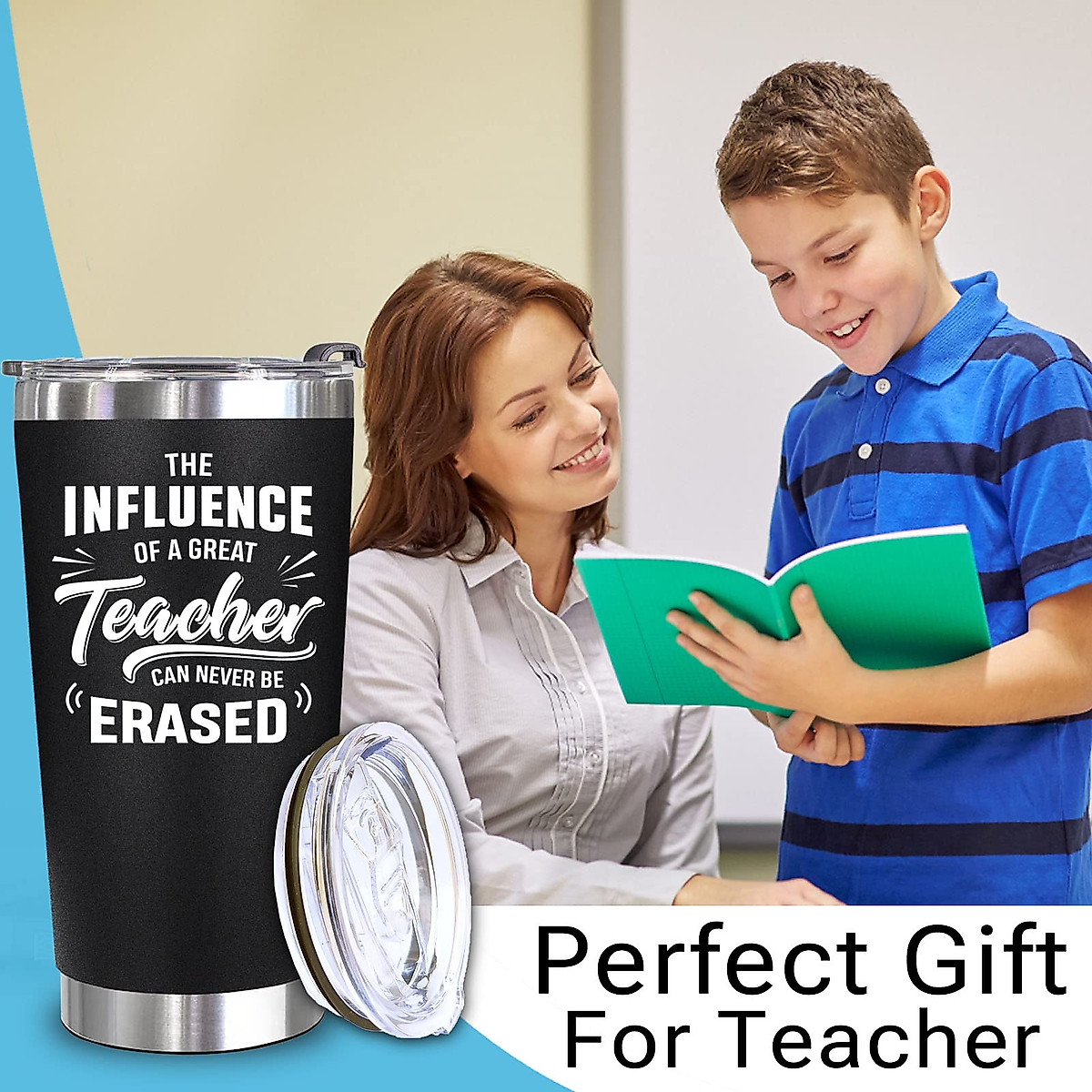 WECACYD Teacher Appreciation Gifts - Teacher Christmas Gifts, Teacher Birthday Gifts - Cute Idea for Birthday, Appreciation Week, Christmas, Valentines Day - 20oz Teacher Cup Tumbler