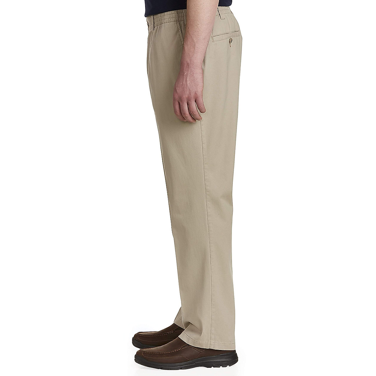 Harbor Bay by DXL Men's Big and Tall Elastic-Waist Pants Khaki x