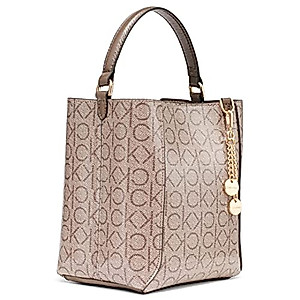 Calvin Klein Astatine Micro Mini Hobo Crossbody, Almond/Taupe/Modern Taupe,One Size