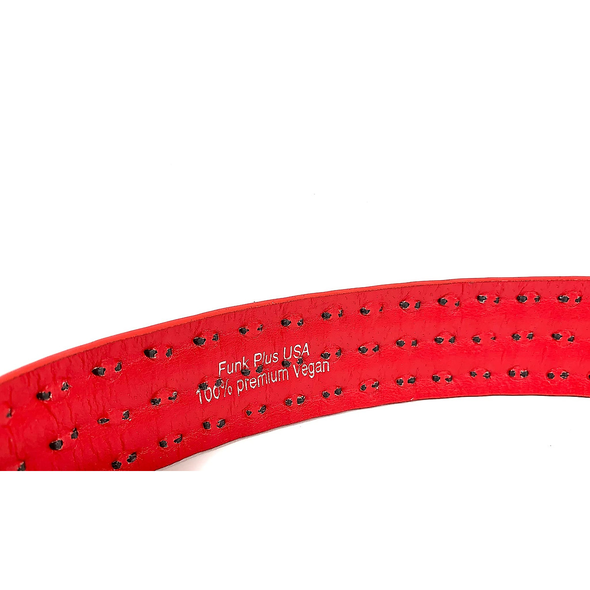 Patent Red Three Row Black Pyramid Stud Belt Vegan Leather Punk Goth Alternative USA Made (XL)