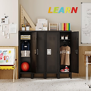 SISESOL Metal Locker Storage Cabinet Lockers for Employees Metal Locker Shelf Home Office Storage Cabinets Coat Lockers Narrow Cabinet 55" Standing Cabinet Organizer Steel File Cabinet