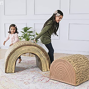 ECR4Kids SoftZone Tree Tunnel and Climber, Toddler Playset, Chocolate, 2-Piece