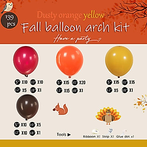 Fall thanksgiving day Garland Arch Kit 140 Pcs Retro burnt orange brown red yellow Balloon for Fall in love Bridal Shower autumn pumpkin theme Baby Shower Thanksgiving Day decorations