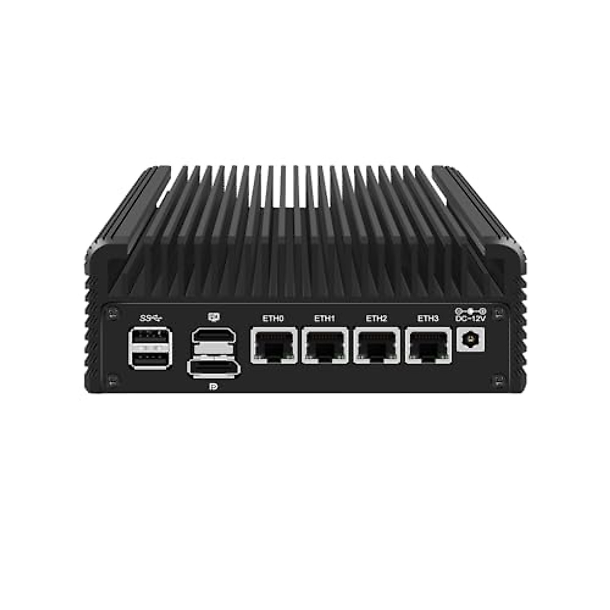 Micro Firewall Appliance, Mini PC, OPNsense, VPN, Router PC, Intel Alder Lake-N 12th Gen N100, HUNSN RJ35, GPIO, TF Slot, HDMI, DP, 4 x 2.5GbE I226-V, 8G DDR5 RAM, 128G SSD