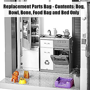 Replacement Parts for Barbie Dollhouse Series - Barbie Dreamhouse - FHY73 - Replacement Dog, Bowl, Bone, Food Bag and Bed