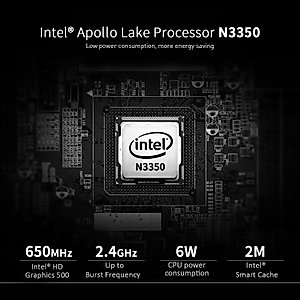 Beelink T4 Pro Mini PC, Intel N3350(Up to 2.4GHz), 4G LPDDR3 64G eMMC Mini Computer, Mini Desktop Computer Support Dual HDMI 4K Display Output/WiFi5/BT4/Gigabit Ethernet for HTPC/Office
