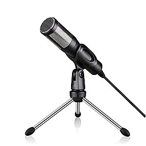KOMBIUDA Free Drive Microphone USB Microphone Kit Long Distance Microphone gaming microphone USB computer microphone for desktop USB Plug and Play Microphone driver free tripod