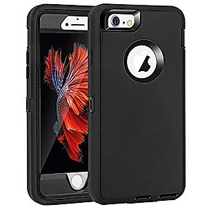 MAXCURY for iPhone 6 Case & iPhone 6s Case Heavy Duty Shockproof Series Case for iPhone 6/6S (4.7")-V2 with Built-in Screen Protector Compatible with All US Carriers - Black