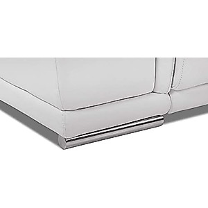 Blackjack Furniture Lorenzo Mid Century Modern Italian Leather Living Room Power Reclining, Loveseat, 72", White