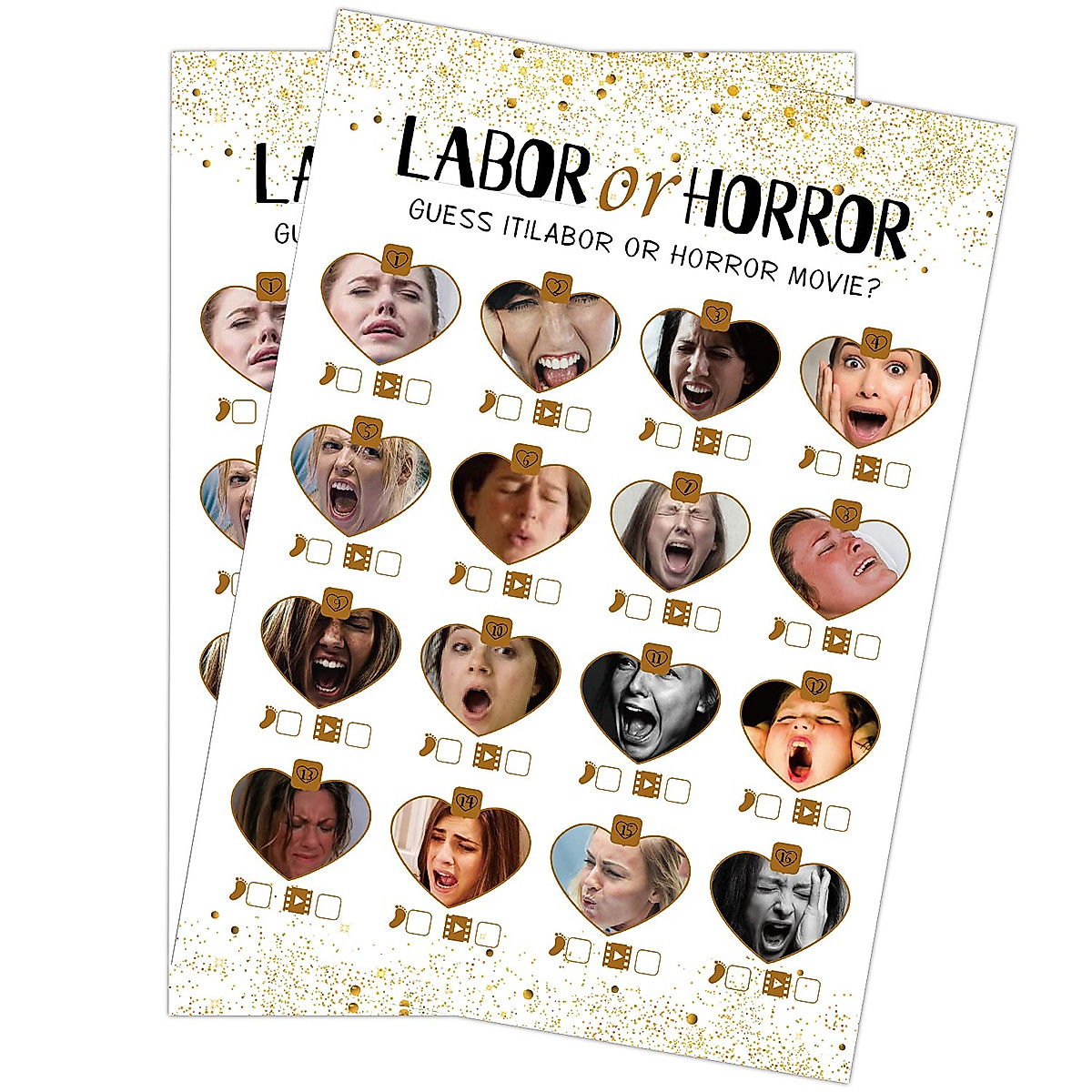 Muruseni Labor or Horror Baby Shower Game-31 Cards(Including Answers),Gender Reveal Party,for Mom, Dad, Kids, Women, Men, Gender Neutral Unisex Set