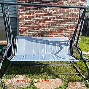 J&C Patio Swing Seat Cover Replacement 600D Heavy Duty Swing Cushion Cover Outdoor Swing Seat Support Waterproof UV Resistant for 2 Seater 3 Seater Durable Swing Covers for Frame (58x20x20inch)