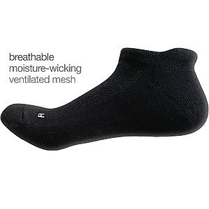 SOL3 Mens All-Day Cushion Socks (Pack of 3) - No Show Athletic Running Low Cut Ankle Socks (Size 9-11, Black)