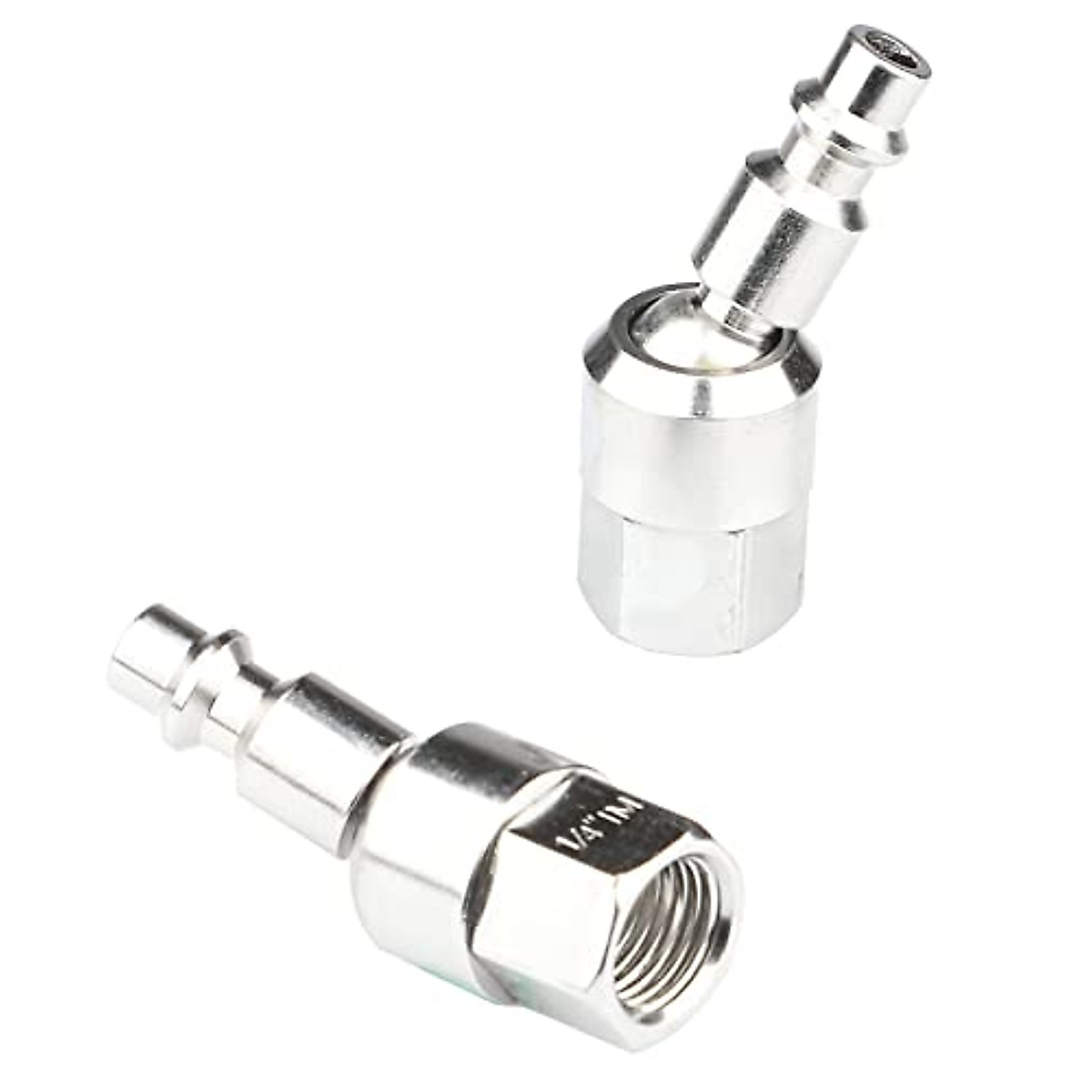 YOTOO Swivel Air Plug 1/4" Industrial Air Hose Fitting Air Quick Connect Male and Female Plugs with 1/4"-18 NPT Thread. 6-Piece Pack