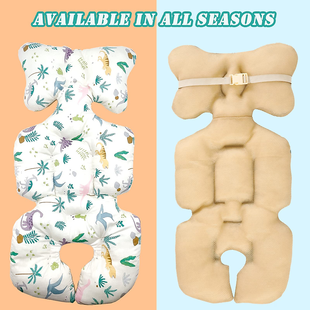 StoHua Baby Carseat Head Body Support Cushion, Infant Car Seat Insert, Universal Seat Cushion for Pushchair, Ultra-Soft Toddler Seat Pad Babybody Support, Perfect for Carseats, Strollers, Swings