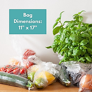 PackagingSuppliesByMail 3000 pcs 11"X17" 4 Rolls HDPE Clear Produce Grocery Market Bag