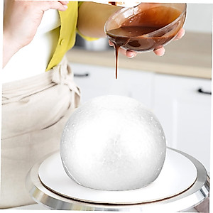 Parliky Spherical Cake Mold Foam Cake Mold Dummy Cake Rounds Polystyrene Cake Dummies Sphere Mold Cake Display Cake Dummy Doll Cake Mould Blocks White Accessories Multifunction to Rotate