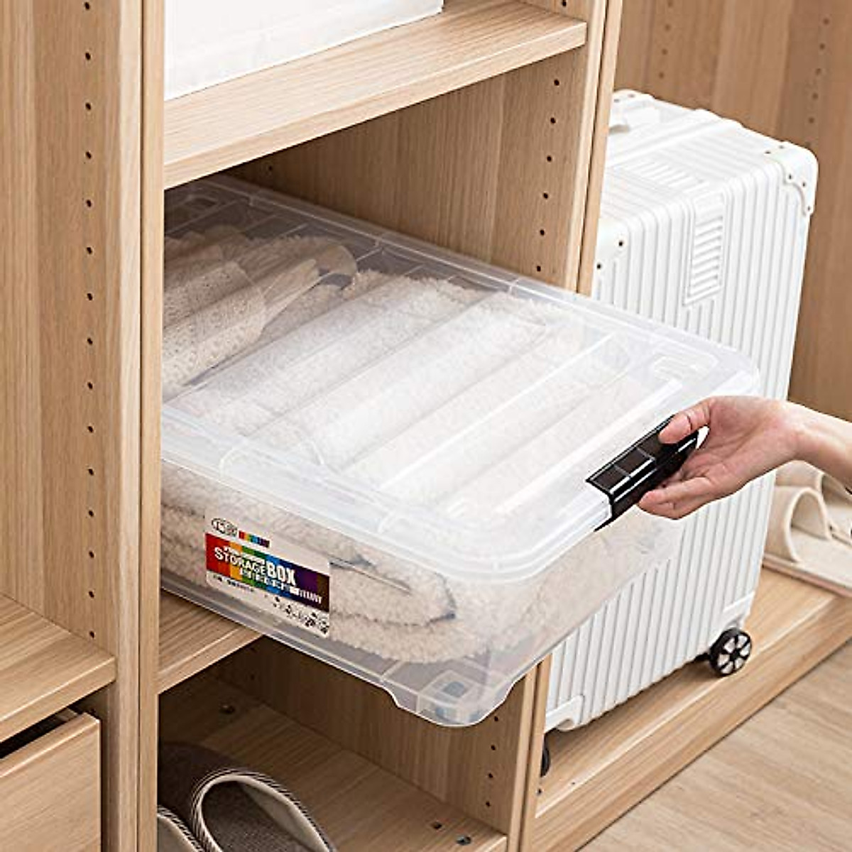 Eagrye 3-Pack Plastic Underbed Storage Bin, Clear Under Bed Storage Box