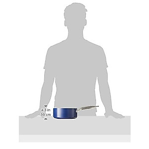 Blue Diamond Cookware Diamond Infused Ceramic Nonstick, 1QT and 2QT Saucepan Pot Set, PFAS-Free, Dishwasher Safe, Oven Safe, Blue