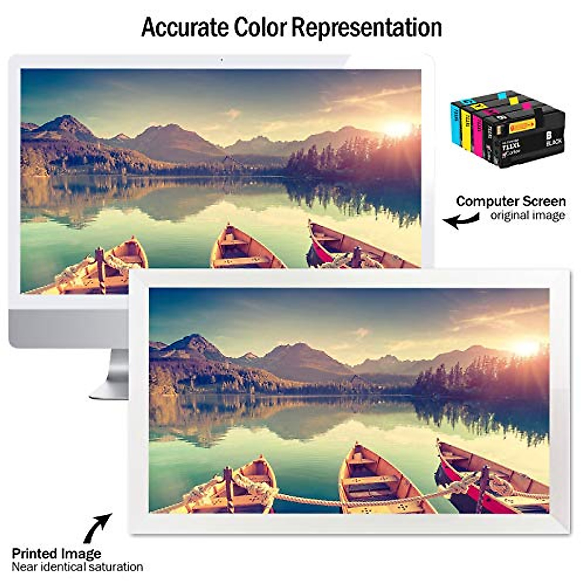 Cartlee Set of 4 Compatible 711 711XL High Yield Ink Cartridges for HP Designjet T120 T520 Printers