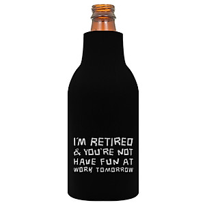 Funny Retirement Gifts I'm Retired & You're Not Have Fun at Work Tomorrow Retirement Party Supplies Happy Retirement Gifts 2 Pack Can Coolie Drink Coolers Coolies Black