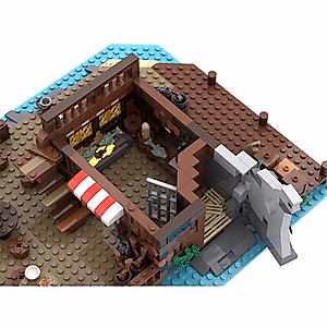 MAYD Medieval Island Building Sets, 1033Pcs Medieval Pirate Island Modular Pirate Series House Buildings, Architecture Toys Gifts Room Decor for Adults Teens