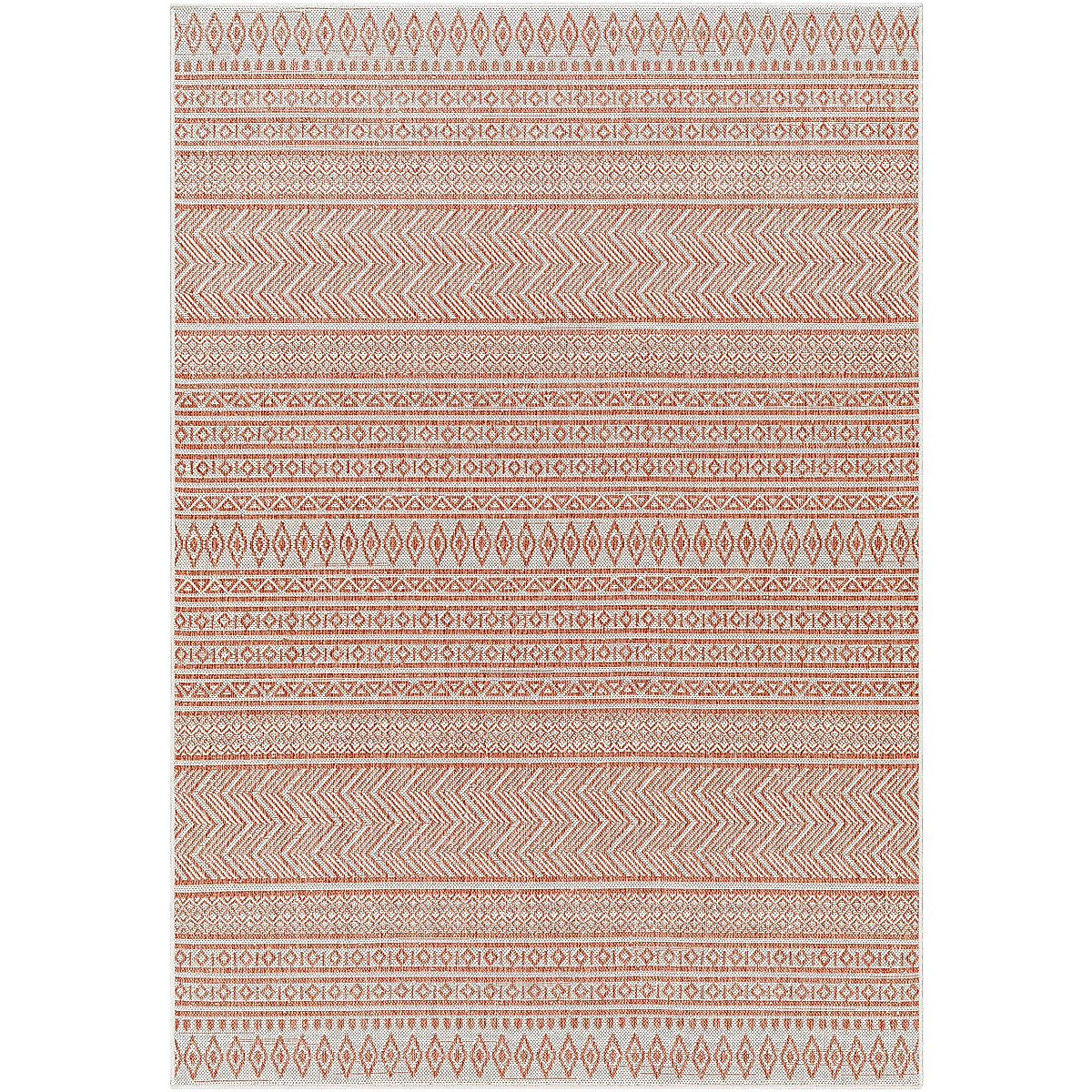 Hauteloom Howie Hallway, Kitchen Patio Outdoor Runner Rug - Beige, Orange, Brown - 2'7" x 12'