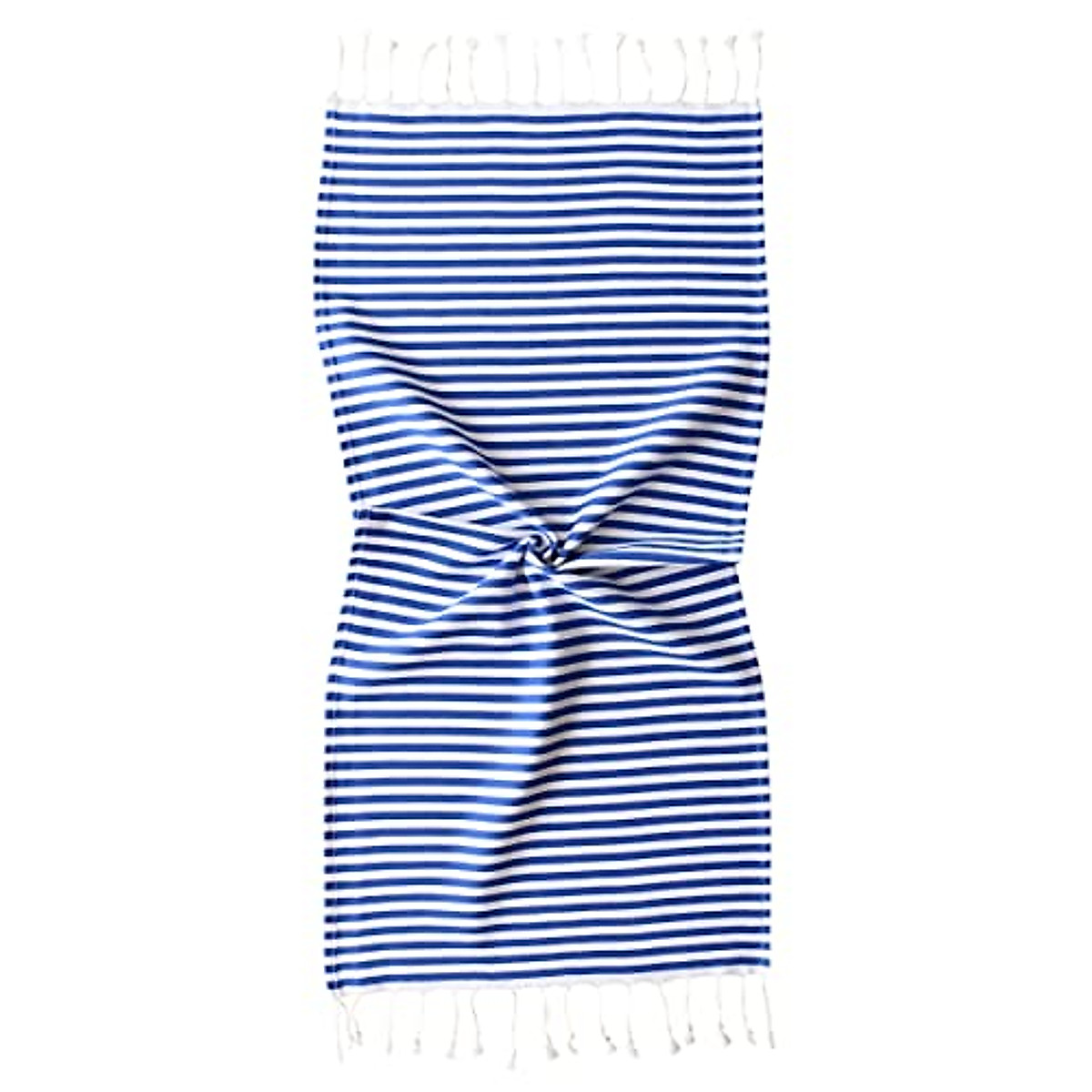 Lykialinens Turkish Hand Towel Set of 2 - Decorative Hand Towels for Bathroom and Kitchen - 100% Cotton 17x40 Inches - Great for Bath and Farmhouse Boho Style Housewarming Decor Gifts (Royal Blue)