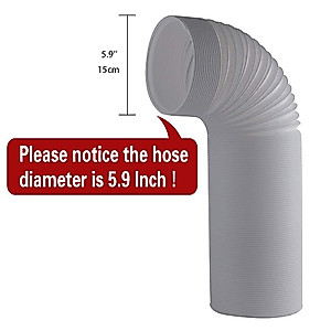 Zealor Universal Exhaust Hose Counterclockwise Threads for Portable Air Conditioner (5.9 Inch Diameter)