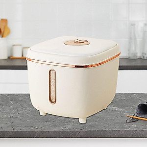 Rice Dispenser | Bean Storage Dispenser with Measuring Cup - Rice Storage Barrel, Grain Dispenser with Time Indicator, Nulyunze Food Dispenser