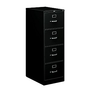 HON 4-Drawer Legal File - Full-Suspension Filing Cabinet with Lock, 52 by 25-Inch Black (H514)