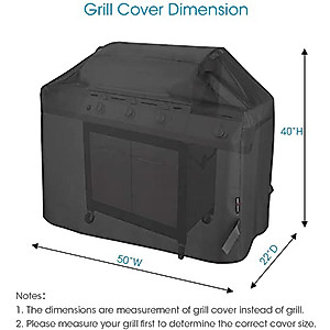 Unicook Heavy Duty Waterproof Barbecue Gas Grill Cover, Small 50-inch BBQ Cover, Special Fade and UV Resistant Material, Fits Grills of Weber Char-Broil Nexgrill Brinkmann and More, 50"W x 22"D x 40"H