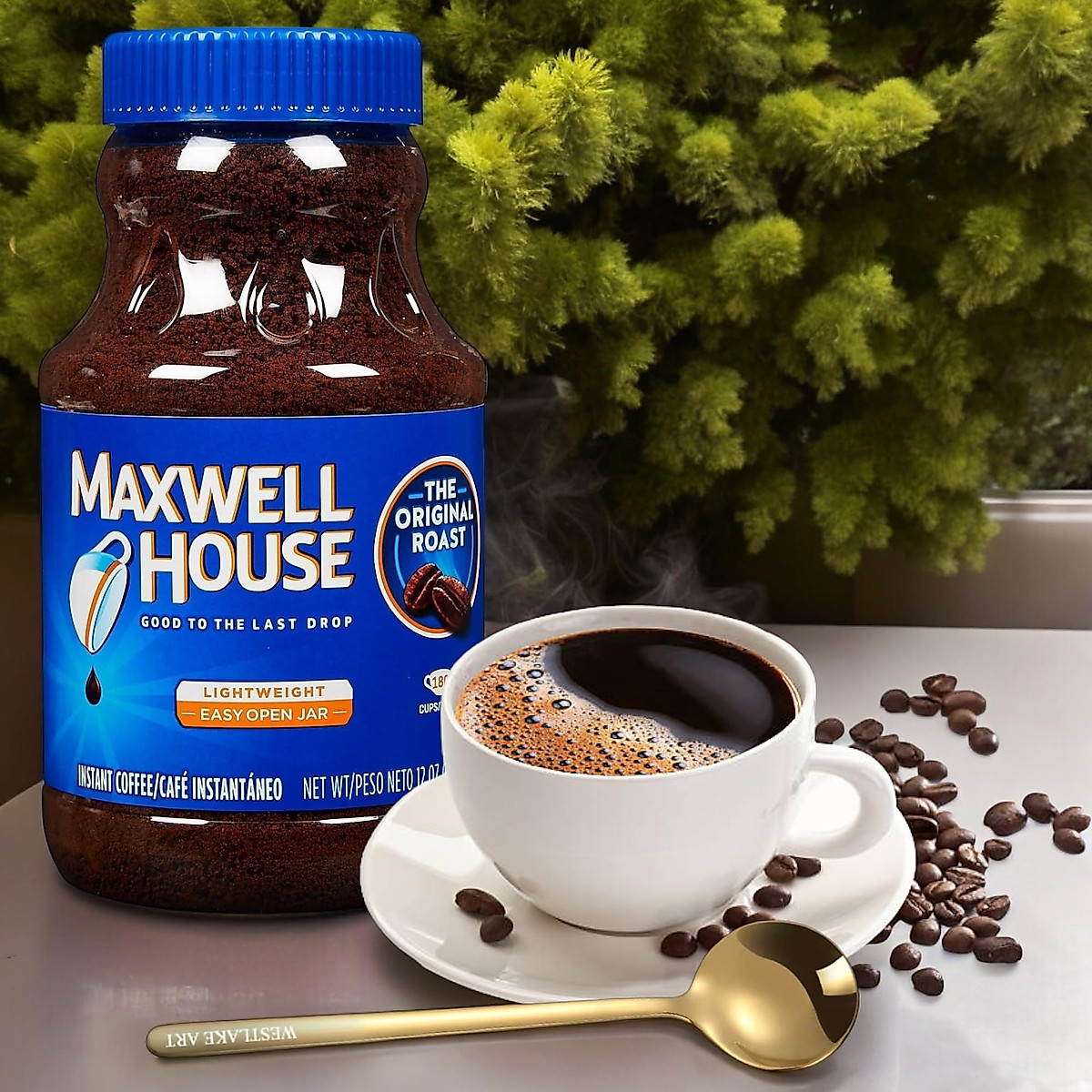 Maxwell House Instant Coffee Powder, 12 Ounces Rich, Full-Bodied Flavor With Golden Ss Spoon, Coffee Powder Mix Versatile, Quick Preparation, Long-Lasting Freshness [Pack Of 2]