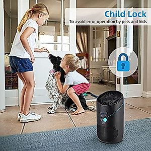 HEPA Air Purifiers for Home Bedroom, Smoke Air Cleaner with Fragrance Sponge, Lock Set, Ultra Quiet HEPA Air Purifier for Dust, Odor, Pet Dander,Smoke