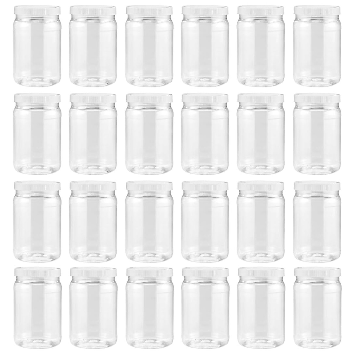 Smart Solutions Clear Plastic Mason Jars (18 oz 24 pack) | With Screw-On Airtight Lids | Refillable | No BPA | Perfect for Crafts, Herbs, Slime, Food & Liquids | Made in USA