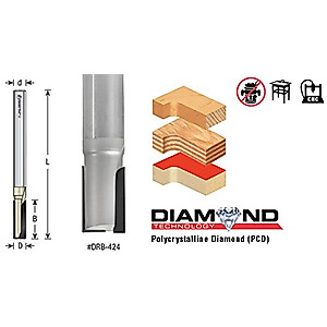Amana Tool - PCD Diamond 1/4" D 1/4 Shank 2Fl (DRB-420), Industrial Grade