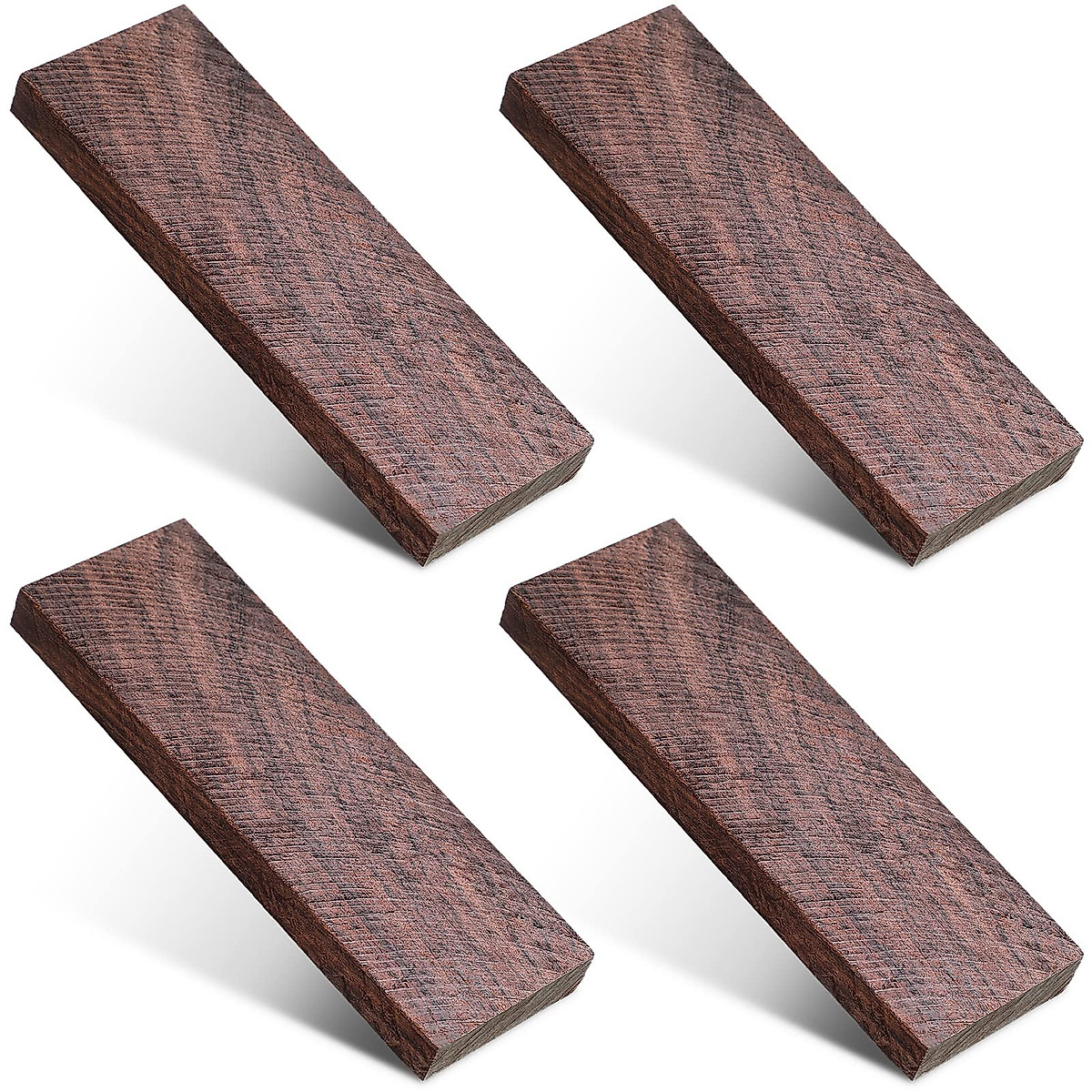 Sasylvia 4 Pcs Black Ebony Lumber Wood Timber Handle Plate Natural Wood Knife Handle Scales Knife Scales Lumber Blank for DIY Music Instruments Tools Crafts, 4.7'' x 1.6'' x 0.4''