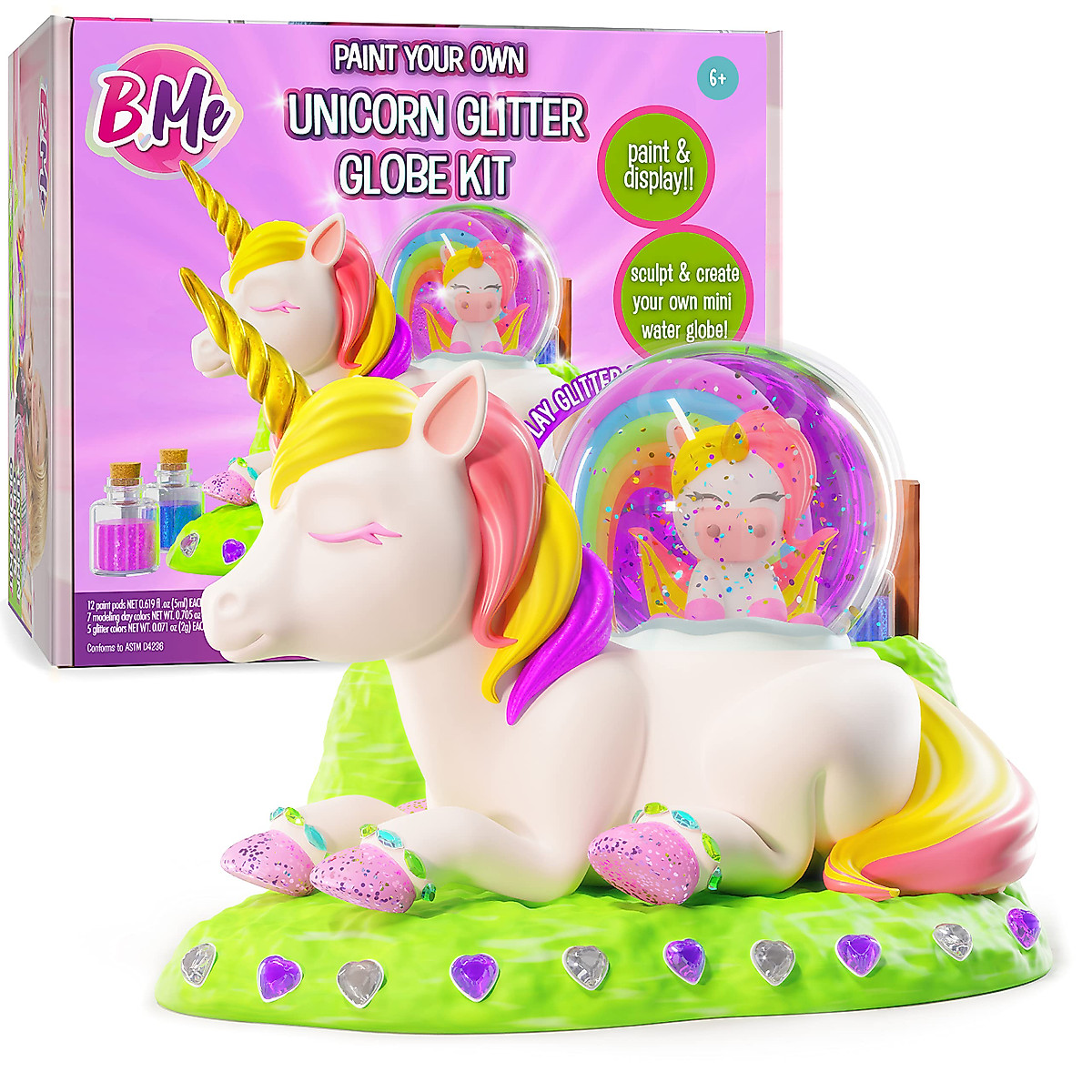 Paint Your Own Unicorn Craft Kit Ceramic Unicorn Snow Globe with Painting Art Crafts Unicorn Gift for Girls Tweens DIY Paint Potion Making Activity Kit for Kids Decorate Room Ages 6+