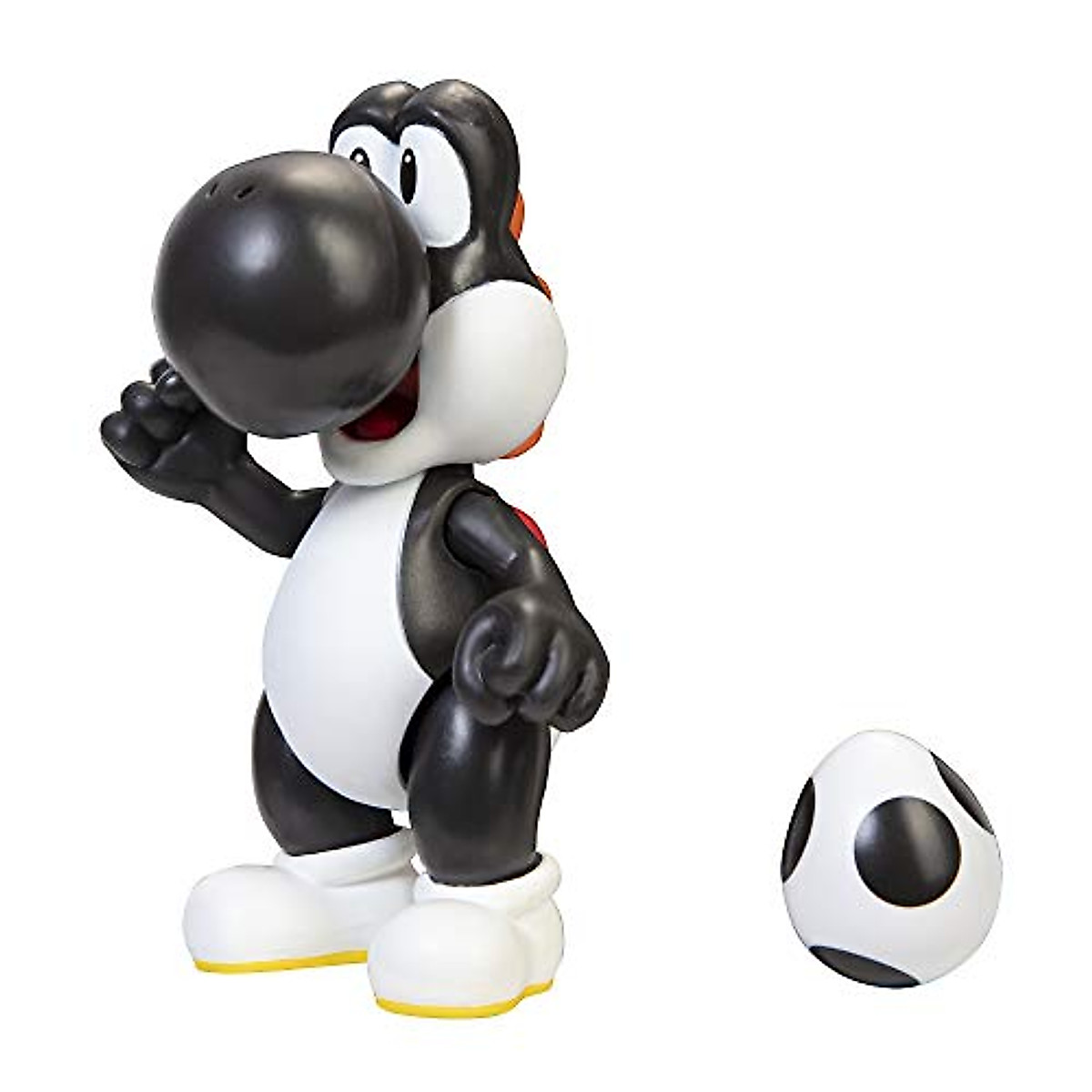 Super Mario Action Figure 4 Inch Black Yoshi Collectible Toy with Egg Accessory